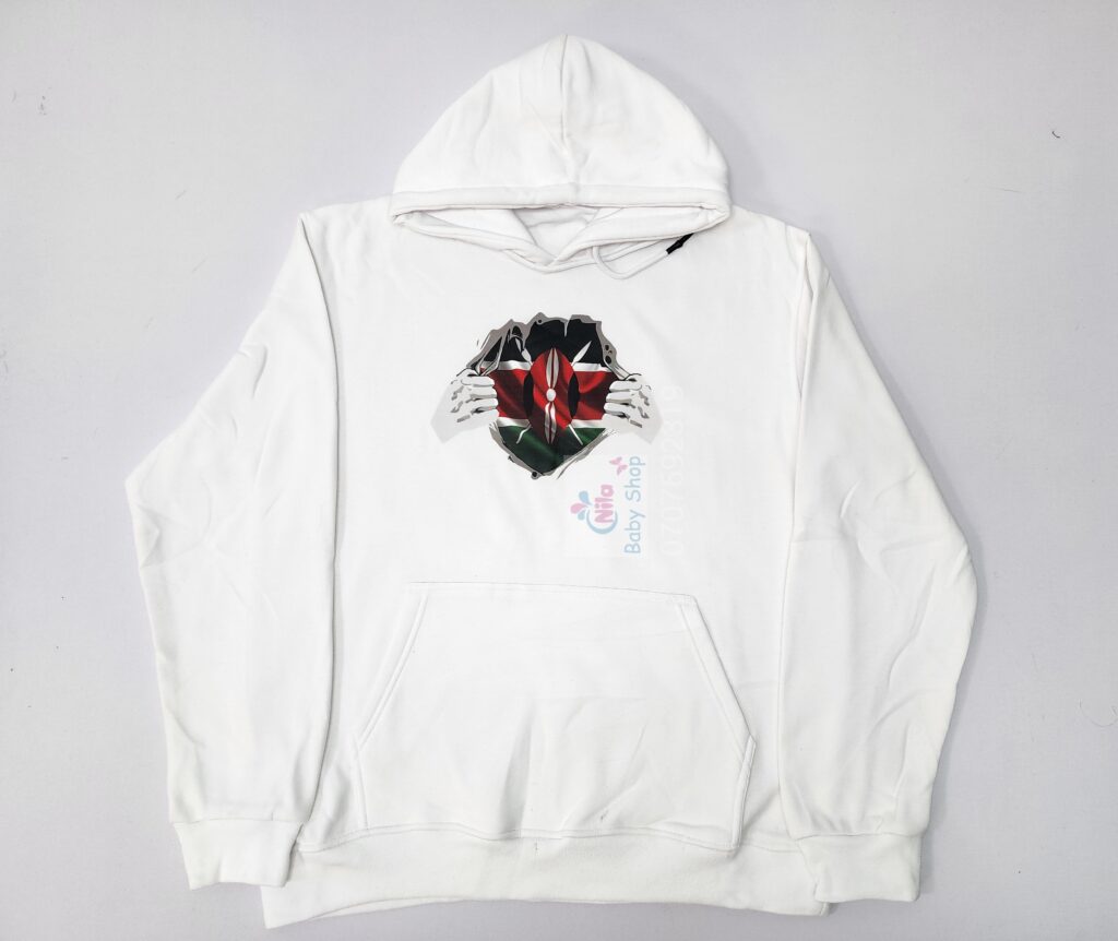 Custom Branded White Hoodie - Nia Creation
